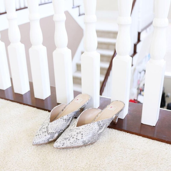 Delicious | Shoes | Radar Beige Python Heel Mule | Poshmark